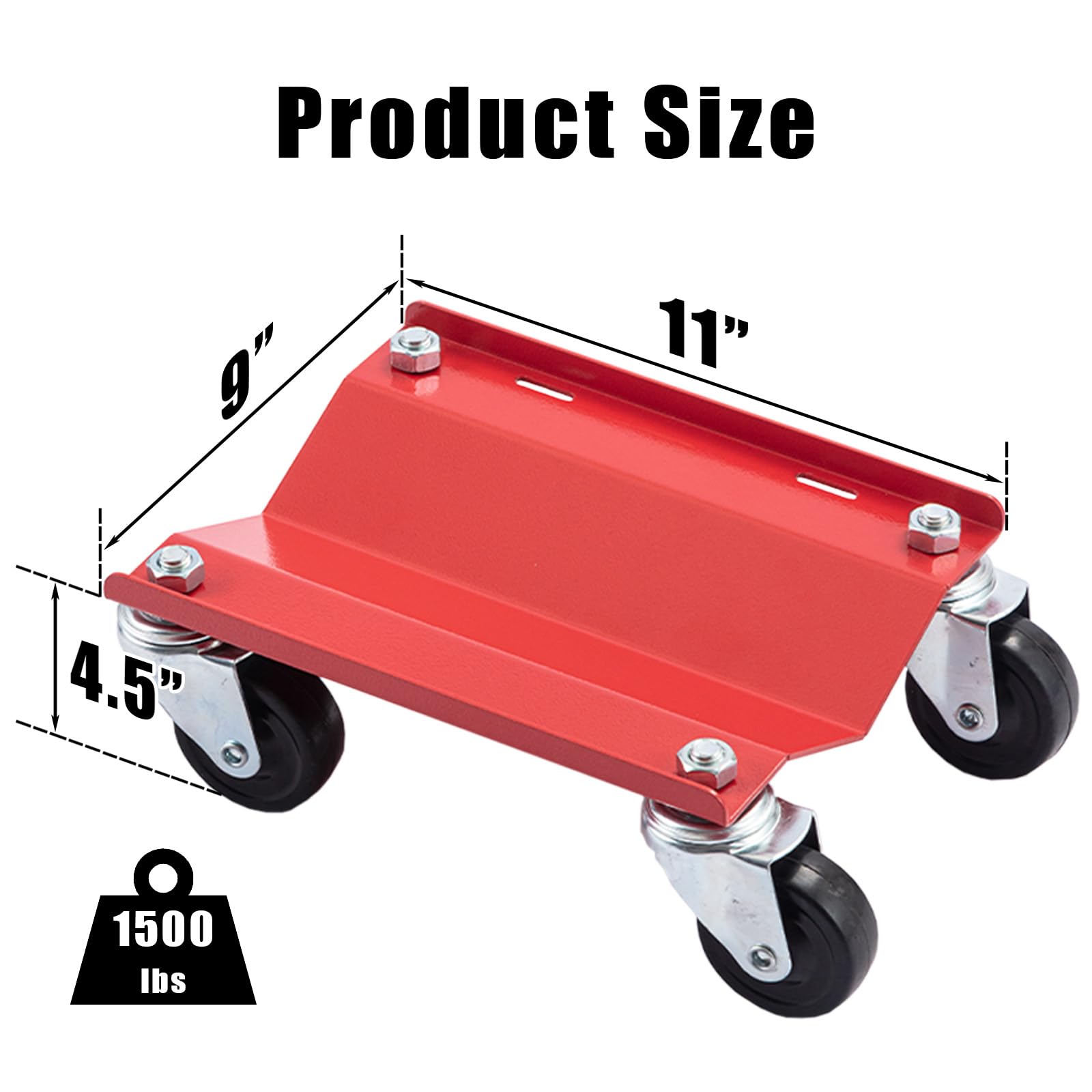 GUDESEN Snowmobile Dolly Heavy Duty Carries up to 1500 lbs (682 kg) V-Slide with 2.5” PVC Swivel Casters Rubber Pad Protecting Skis and 2 Pairs of Heavy Duty Straps Firmly Attaching