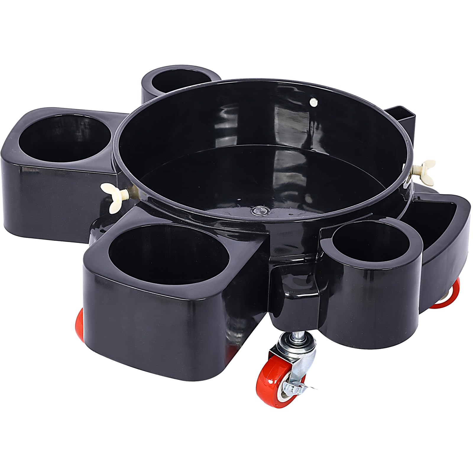 5-Gallon Bucket Dolly with 360° Swivel Casters, Heavy-Duty Rolling Cart with Locking Brakes for Car Wash and Detailing