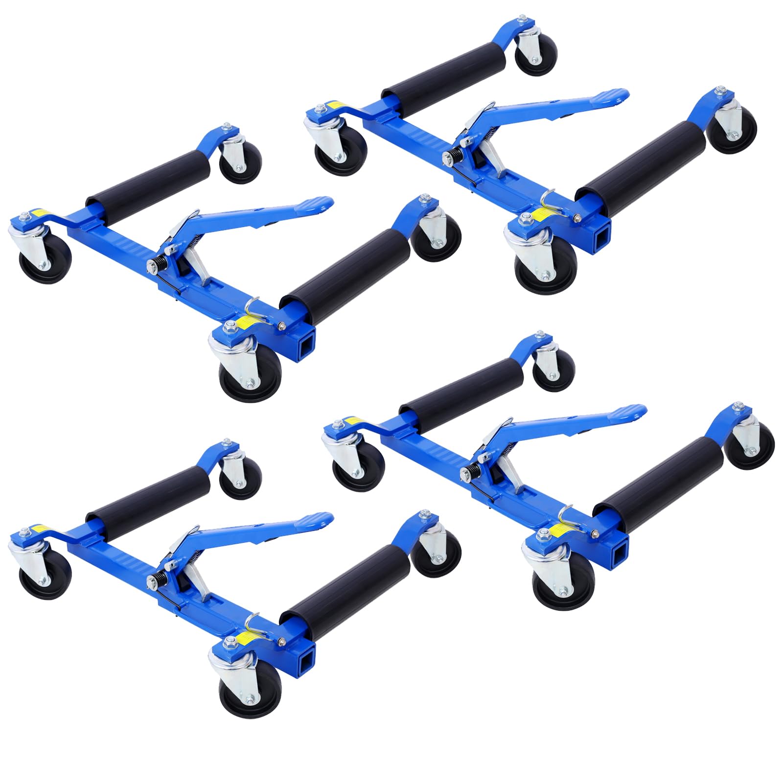 Car Wheel Dolly Jack Set of 4, Mechanical Car Skates 1500-Lbs,12'' Wheel Vehicle Positioning Jack,Heavy Duty Rollers with Foot Pedal for Tire Auto Repair Moving As Shown' Blue