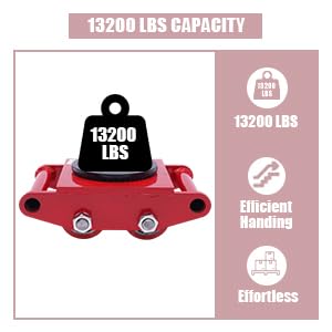 NDKASHF Machinery Mover,Auxiliary Truck,Time-Saving and Labor-Saving Handling Tools,Suitable for Heavy Weight Cargo Handling, Red