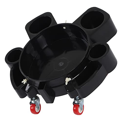 Leapiture Car Wash Detailing Bucket Dolly Multifunctional Rolling Dolly Black with 5 Heavy Duty Swivel Casters for Car Detailing Wash