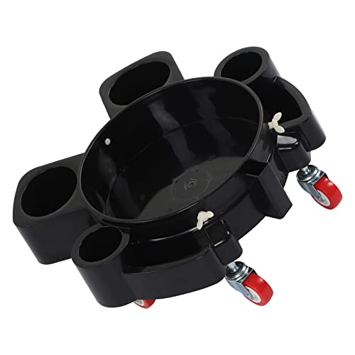 Leapiture Car Wash Detailing Bucket Dolly Multifunctional Rolling Dolly Black with 5 Heavy Duty Swivel Casters for Car Detailing Wash