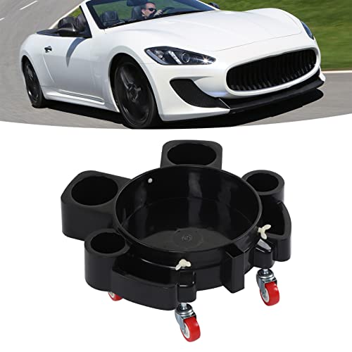 Leapiture Car Wash Detailing Bucket Dolly Multifunctional Rolling Dolly Black with 5 Heavy Duty Swivel Casters for Car Detailing Wash