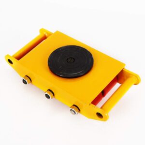 Industrial Machinery Mover,8T/17600lbs Heavy Duty Machine Dolly Skate for Storage Moving Equipment,Machinery Roller Mover Cargo Trolley with 360°Rotation Cap and 6 PU Anti-Slip Rollers (Yellow)