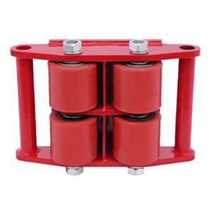 6T/13200lbs Industrial Machinery Mover Machinery Moving Skate 360° Rotation Heavy Duty Dolly Skate with 4 PU Anti-Slip Rollers for Moving Equipment Red