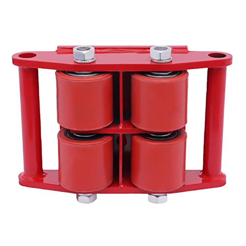 6T/13200lbs Industrial Machinery Mover Machinery Moving Skate 360° Rotation Heavy Duty Dolly Skate with 4 PU Anti-Slip Rollers for Moving Equipment Red