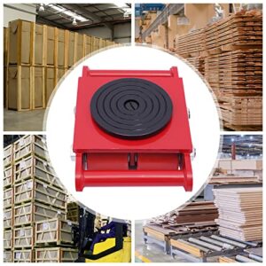 6T/13200lbs Industrial Machinery Mover Machinery Moving Skate 360° Rotation Heavy Duty Dolly Skate with 4 PU Anti-Slip Rollers for Moving Equipment Red