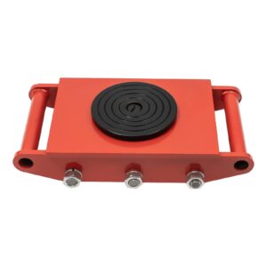 hetepptr machinery mover 8t heavy duty dolly skate roller 17600lbs machinery skate dolly with 360°rotation cap and 6 rollers for transportation (red)