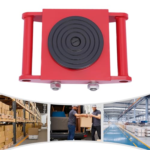 Namiose 6T Industrial Machinery Mover 13200LBS Machinery Moving Machine Dolly Skate Roller Heavy Duty w/ 360° Rotation Cap and 4 Rollers & PU Wheels for Moving Equipment (Red)