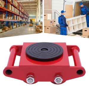 cncest heavy duty machinery mover, 6t 13200lb machinery skate dolly, warehousing 360° roller mover cargo trolley tool, industrial machinery mover roller dolly skate (red)