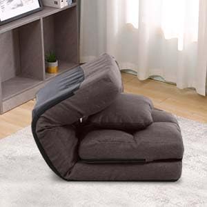 FLOGUOR Chaise Lounge Indoor, 14-Position Floor Chair with Back Support for Adults Kids, Folding Lazy Sofa Chair Lounge Chair with a Padded Pillow for Living Room, Bedroom, for Gaming Reading 8823CO