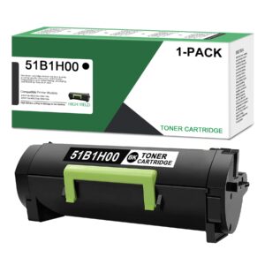 high yield ms417 toner cartridge: 1 pack 51b1h00 black toner cartridge replacement for lexmark 51b1h00 toner ms417dn ms517dn ms617dn mx417de mx517de mx617de printer