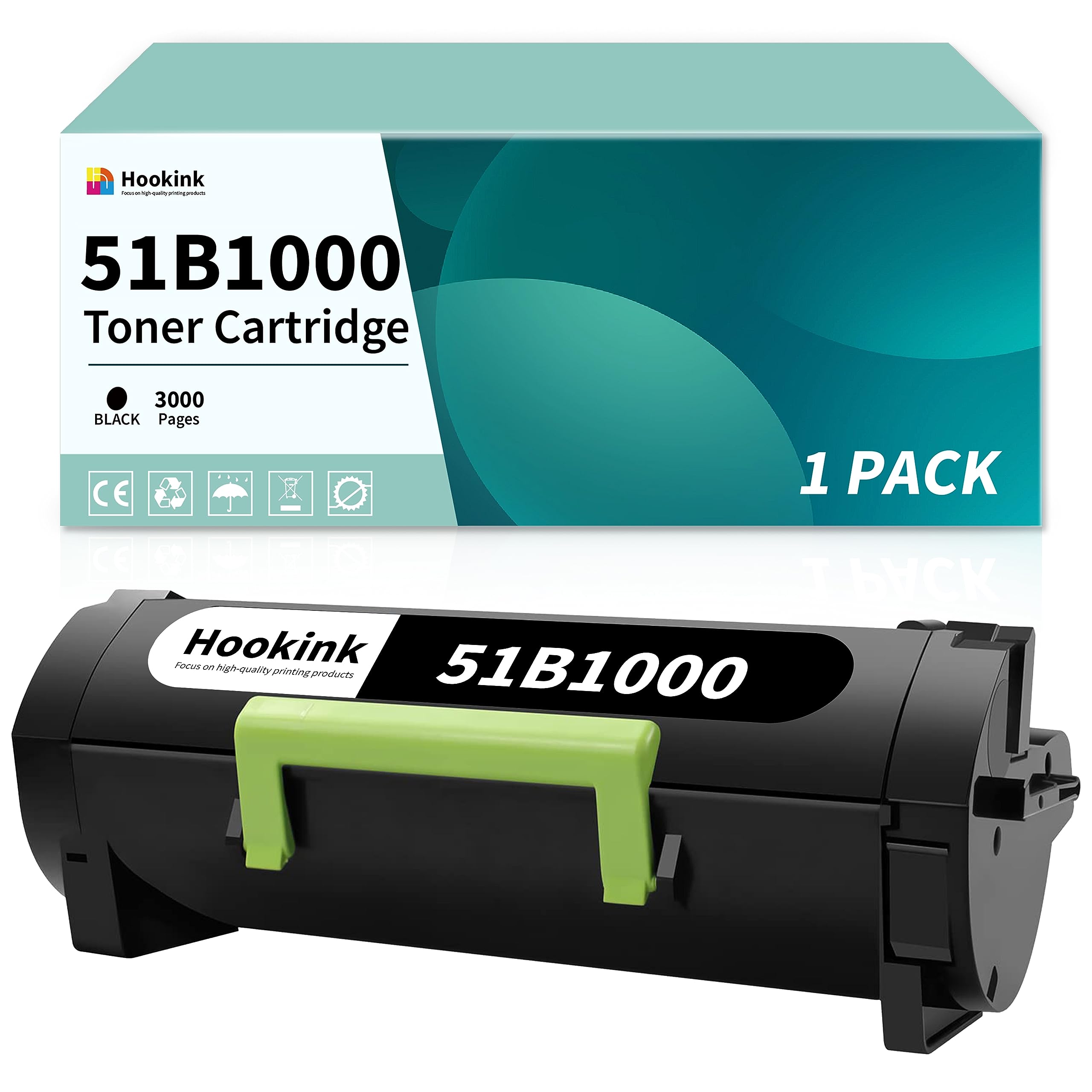 51B1H00 Toner Cartridge Compatible for Lexmark 51B1H00 Toner Cartridge High Yield for MS417 MX417 MS517 MX517 MS617 MX617 MS417dn MS517dn MS617dn MX417de MX517de MX61 Printer (2,500 Pages, 1-Black)