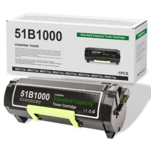 vaserink ms517 51b1000 toner cartridge compatible replacement for 51b1000 toner cartridge ms317dn ms417dn ms517dn ms617dn mx317dn printer, 1-pack black