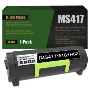 TANFENJR 51B1H00 Toner Cartridge 1-Pack Compatible Replacement for 51B1H00 Toner MS417dn MS517dn MS617dn MX417de MX517de MX617de Printer