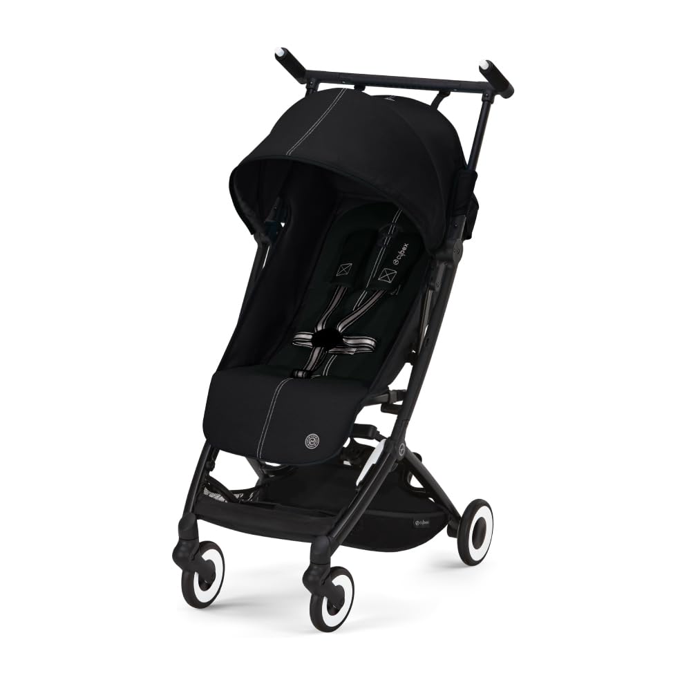 CYBEX Libelle 2 Ultra Compact and Lightweight Baby Pockit Travel Stroller with UPF 50+ Sun Canopy for Babies and Toddlers - Carry-On Luggage Compliant - Compatible with CYBEX Car Seats,Moon Black