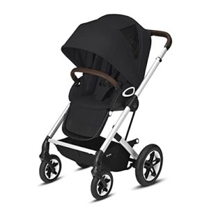 cybex talos s lux stroller, allterrain wheels, frontfacing or parentfacing seat positions, onehand fold, multiposition recline, deep black