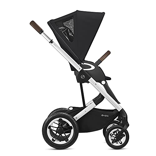 Cybex Talos S Lux Stroller, AllTerrain Wheels, FrontFacing or ParentFacing Seat Positions, OneHand Fold, Multiposition Recline, Deep Black