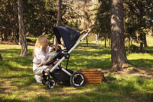 Cybex Talos S Lux Stroller, AllTerrain Wheels, FrontFacing or ParentFacing Seat Positions, OneHand Fold, Multiposition Recline, Deep Black