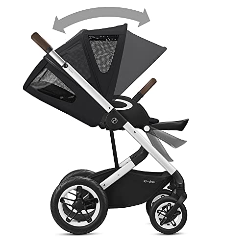 Cybex Talos S Lux Stroller, AllTerrain Wheels, FrontFacing or ParentFacing Seat Positions, OneHand Fold, Multiposition Recline, Deep Black