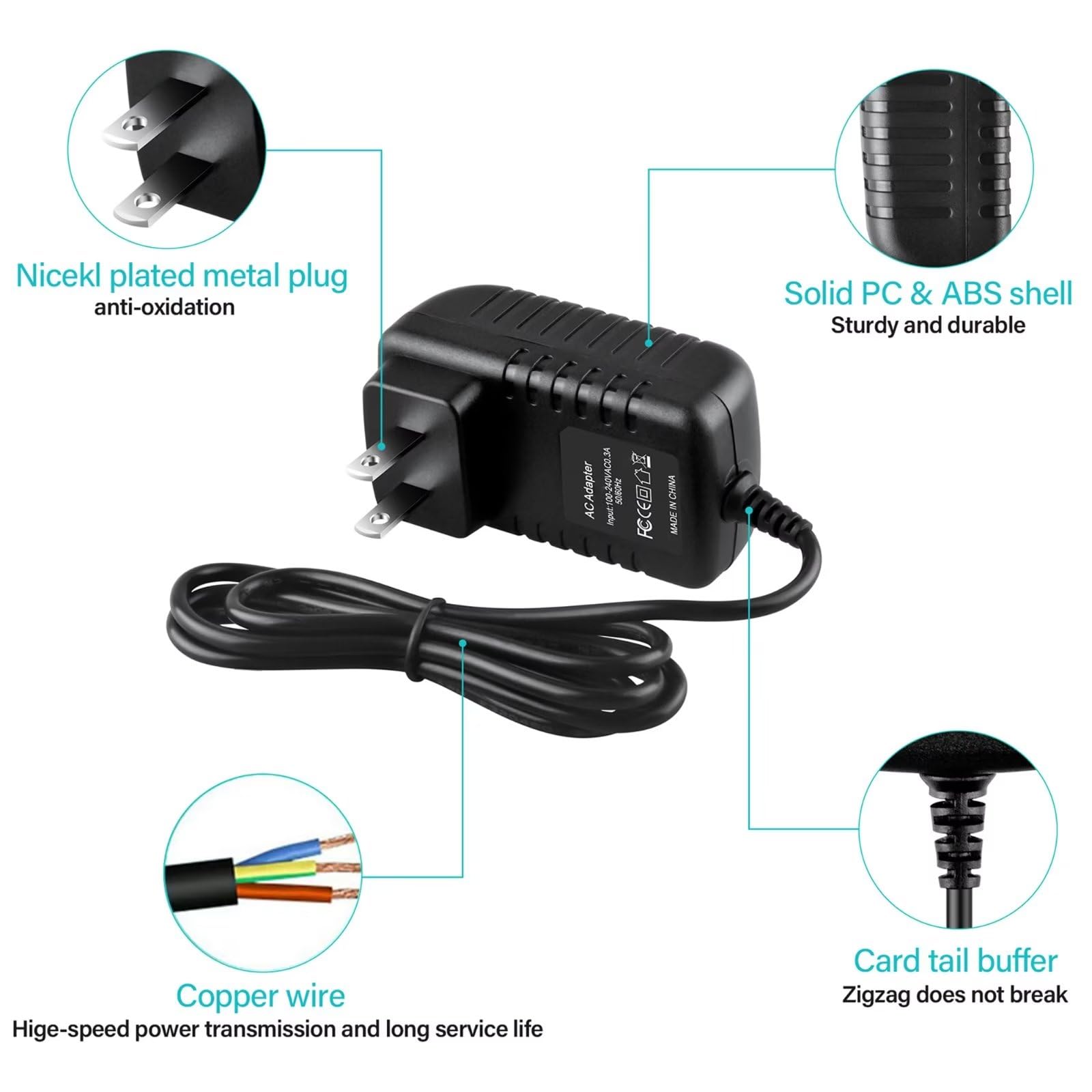 kybate AC Adapter for Cybex Tectrix 500C 500R 700C 700R Exercise Bike Power Supply Cord