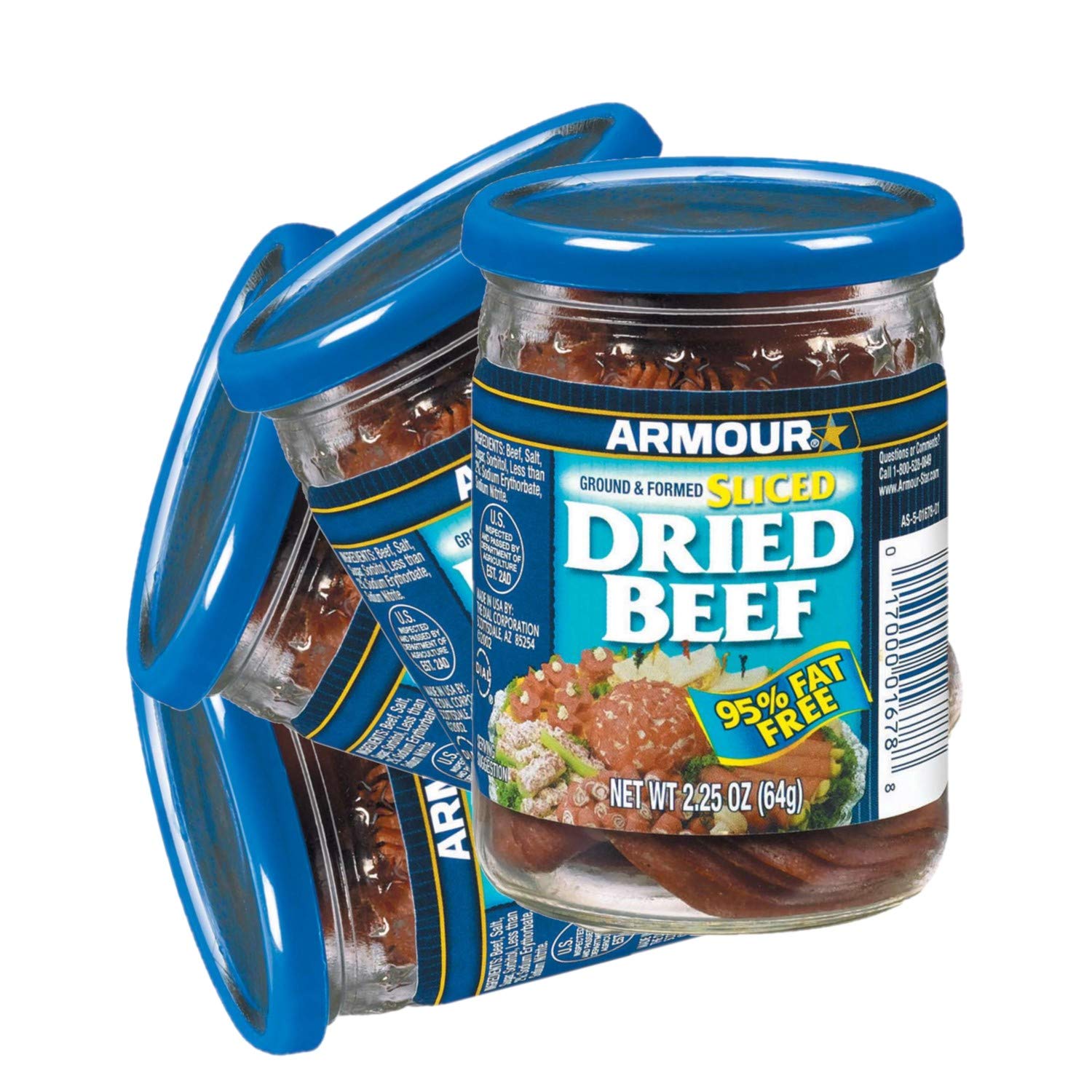 Armour Star Sliced Dried Beef, Jarred Meat, 2.25 OZ | 6 Count_AB