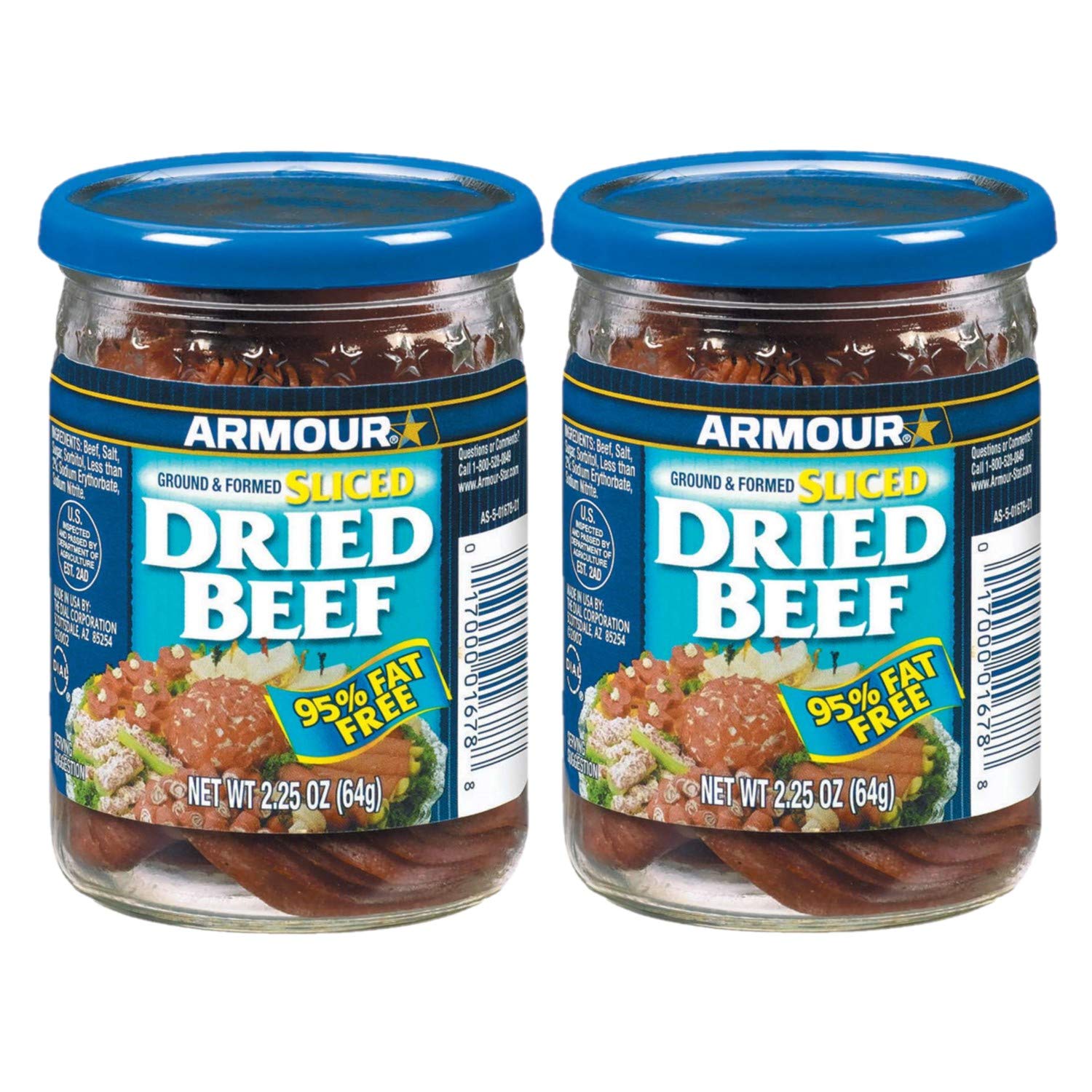 Armour Star Sliced Dried Beef, Jarred Meat, 2.25 OZ | 6 Count_AB