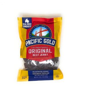 pacific gold original beef jerky 1 pound bag, 16 count