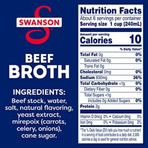 Swanson 100% Natural Beef Broth, 48 oz Carton