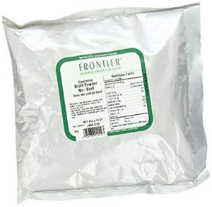 frontier co-op no beef broth powder, 1-pound bulk bag, vegetarian beef broth, soup base, gravy, hot drink, kosher