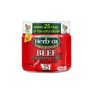 herb-ox beef bouillon cubes, beef stock seasoning, 25 ct, 3.25 oz