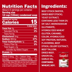 Campbell's Condensed Beef Broth, 10.5 Ounce Can (Case of 12)