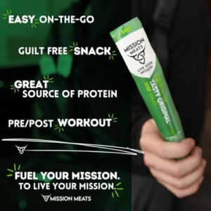 Mission Meats Grass Fed Beef Sticks – Sugar Free Beef Sticks, Gluten Free, Paleo, Keto Meat Sticks, Individually Wrapped, 1oz (Original, Pack of 24)