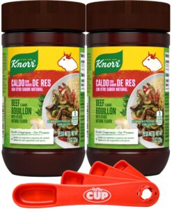 knorr granulated bouillon, beef flavor, 7.9 oz (pack of 2) with by the cup swivel spoon