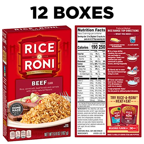 Rice A Roni, Beef, 6.8oz Boxes (12 Pack)