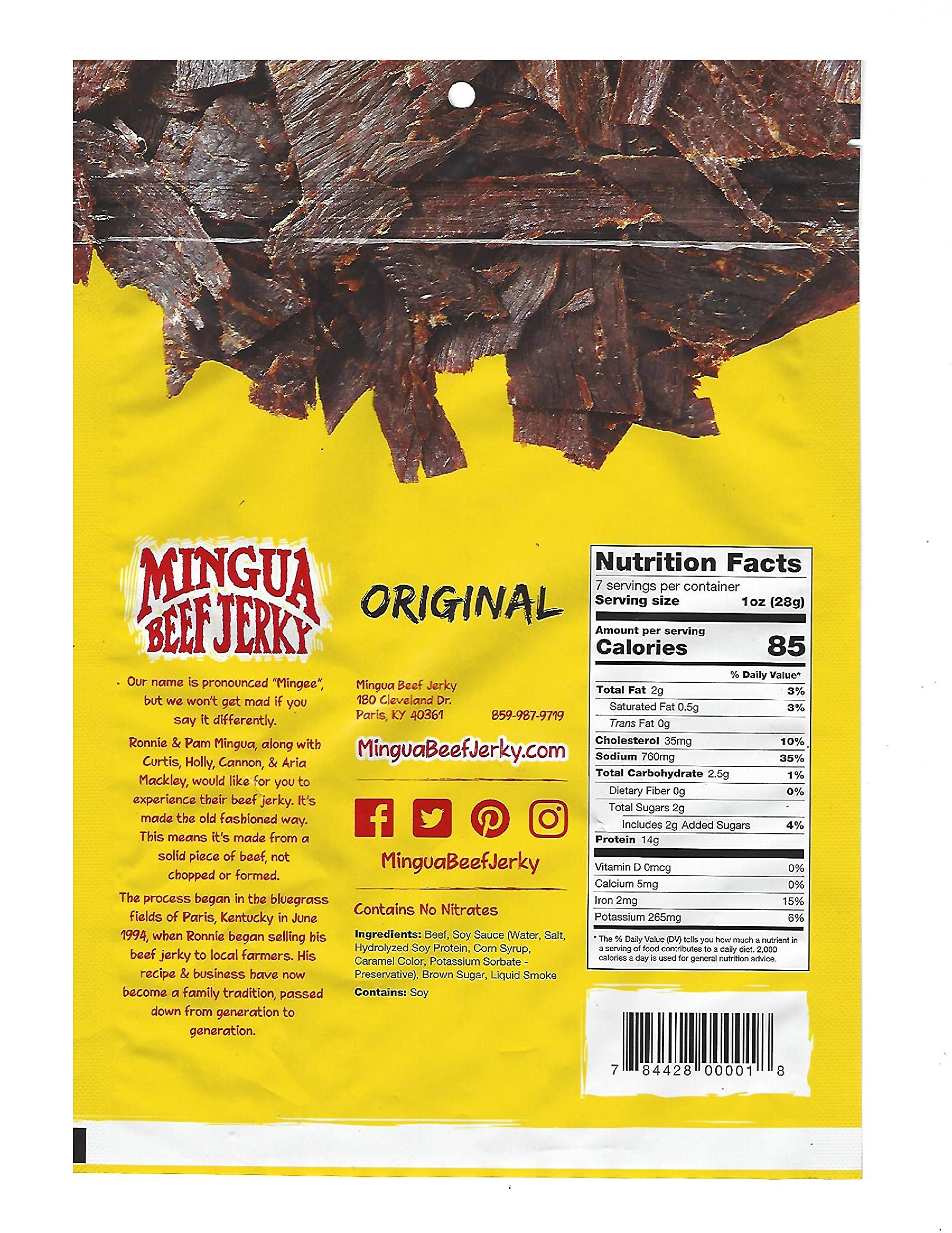 Mingua Mild Beef Jerky - Three 7oz Bags