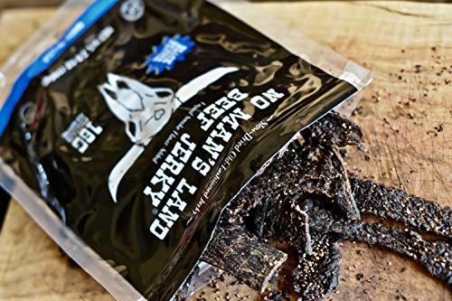 No Man’s Land BLACK PEPPER Beef Jerky High Protein Low Calorie Low Carb Beef Snack 16oz Bag