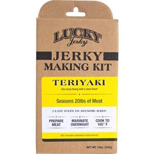 lucky jerky teriyaki diy jerky seasoning kit - seasons 20lbs of meat