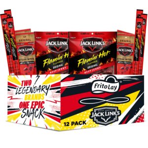 frito lay jack link's meats hot & spicy sampler variety pack, (pack of 12)