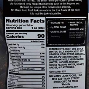 No Man’s Land HOT Beef Jerky High Protein Low Calorie Low Carb Beef Snack 16oz Bag