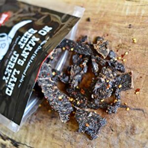 No Man’s Land HOT Beef Jerky High Protein Low Calorie Low Carb Beef Snack 16oz Bag