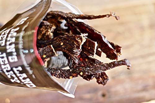 No Man’s Land HOT Beef Jerky High Protein Low Calorie Low Carb Beef Snack 16oz Bag