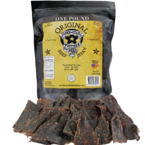 lone star original flavored beef jerky - 1 pound resealable bag - hickory smoked handcrafted flavor - high protein healthy meat snack