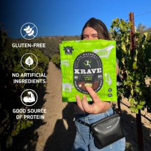 KRAVE All Natural Beef Jerky, Chili Lime - Protein Packed Snacks Roasted for Maximum Flavor - 100% Grass Fed Beef - Gluten Free - 2.7 Ounce (Pack of 8)