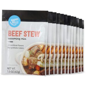 amazon brand - happy belly beef stew seasoning mix, vegetarian, 1.5 ounce (pack of 12)