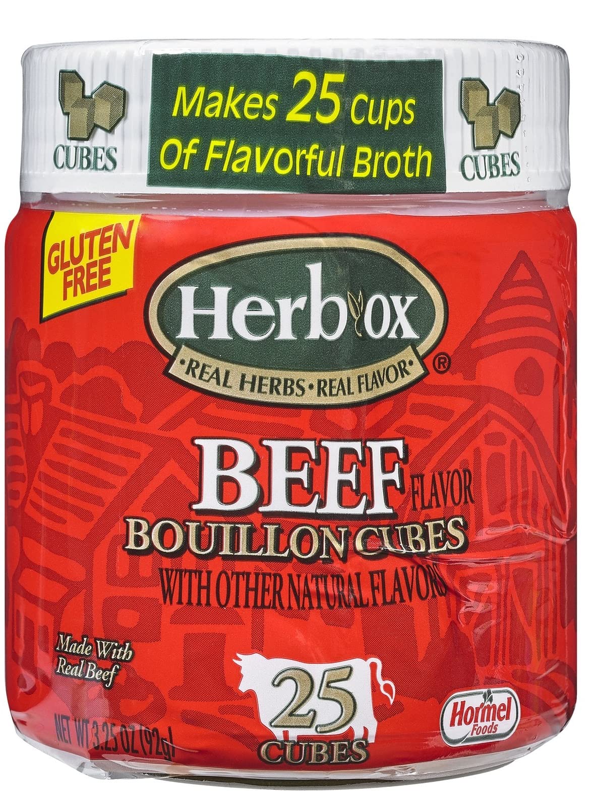 Herb Ox Beef Bouillon, 25 Cubes and 8 Packets (Pack of 2) - with Make Your Day Mini Bamboo Spatula