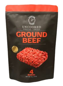 forever foods uncooked freeze-dried ground beef | family pack | equivalent to 2 lbs.