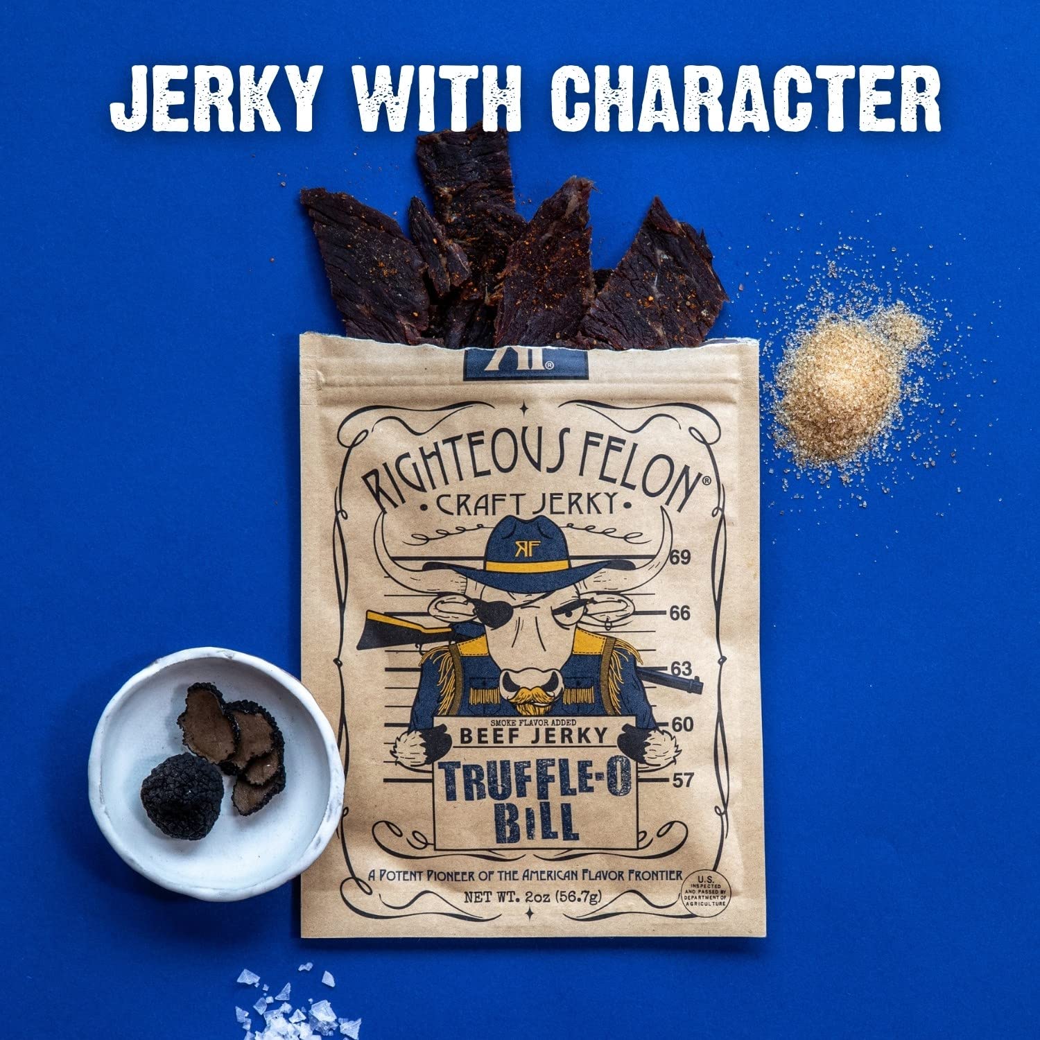 Righteous Felon Beef Jerky | All-Natural Jerky - Locally Sourced & Dried Beef Jerky - Low-Sugar Healthy Jerky Snacks (Sampler Pack)