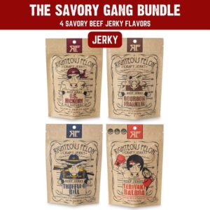 Righteous Felon Beef Jerky | All-Natural Jerky - Locally Sourced & Dried Beef Jerky - Low-Sugar Healthy Jerky Snacks (Sampler Pack)