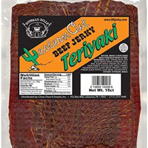 Buffalo Bills 18oz Teriyaki Western Cut Big Slab Beef Jerky (15 beef jerky slabs per bag)